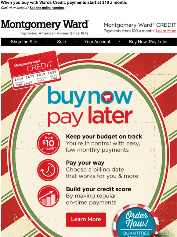 Montgomery Ward: Get Buy Now, Pay Later Gifts with Wards Credit! | Milled