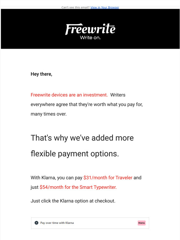 Freewrite: Get a Freewrite device for as low as $31/month. | Milled