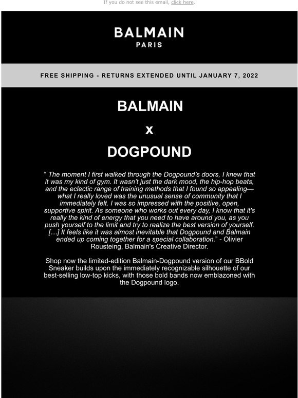 Balmain: BALMAIN X DOGPOUND | Milled