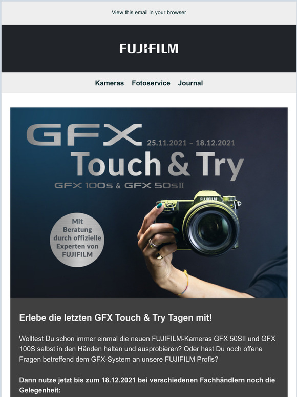 Fujifilm: Erlebe die letzten GFX Touch & Try Tagen mit! | Milled