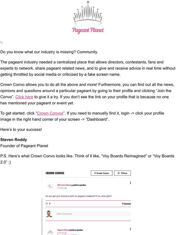 Pageant Planet: New Feature: Crown Convo (Voy Boards Reimagined) | Milled