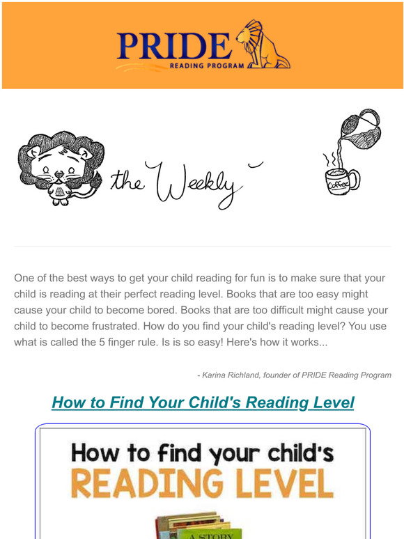 PRIDE Publishing LLC Find Your Child s Reading Level Milled