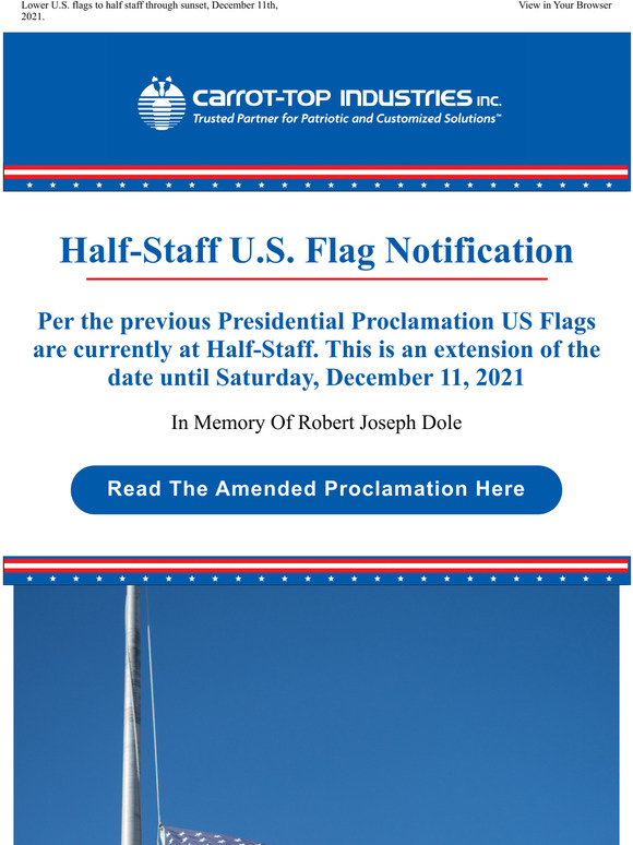 Carrot-Top: Important Half-Staff Notification - EXTENDED DATE | Milled