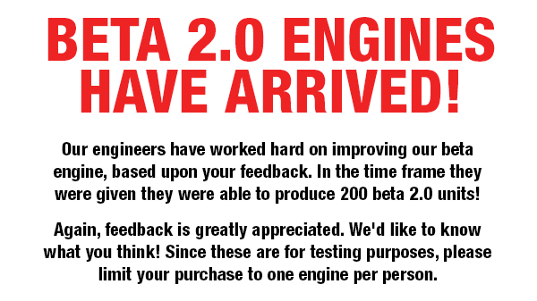Menards: Beta 2.0 Engines Have Arrived! | Milled