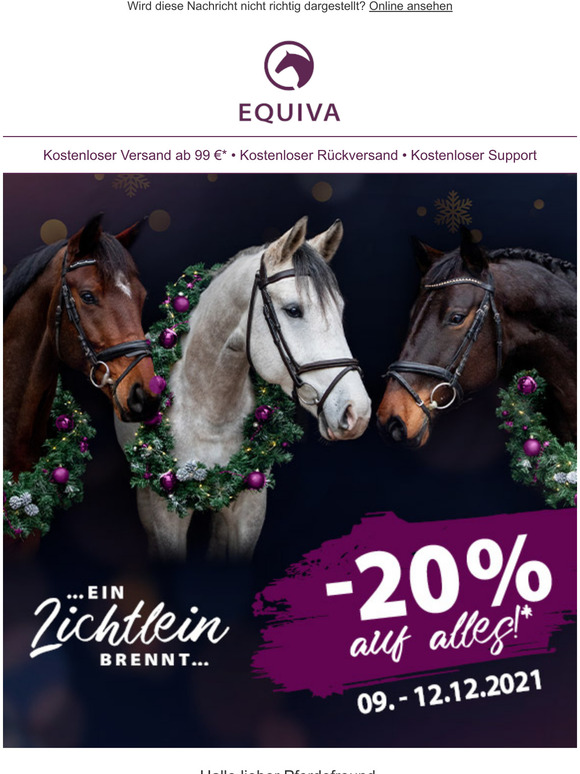 Equiva: -20 % auf alles*! Adventsshopping bei EQUIVA | Milled