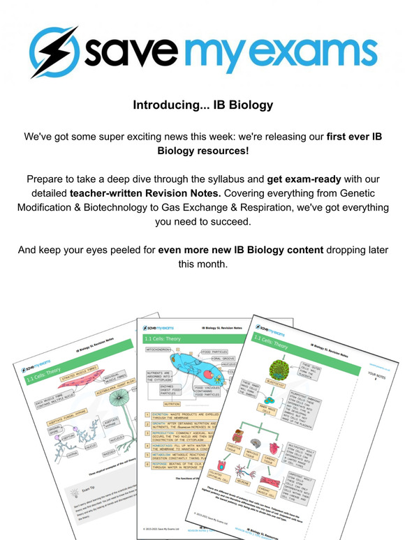 Save My Exams: NEW! IB Biology SL Resources | Milled