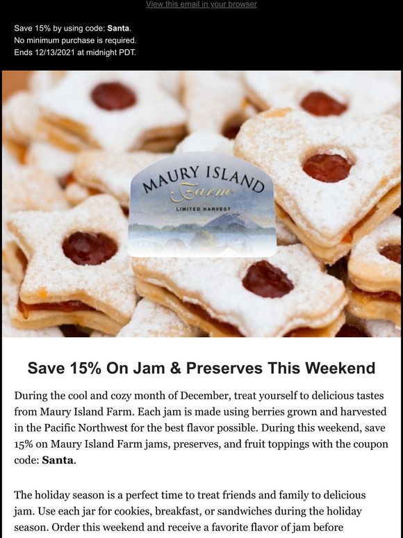 Maury Island Farm: Receive Maury Island Farm Jam for the Holidays | Milled