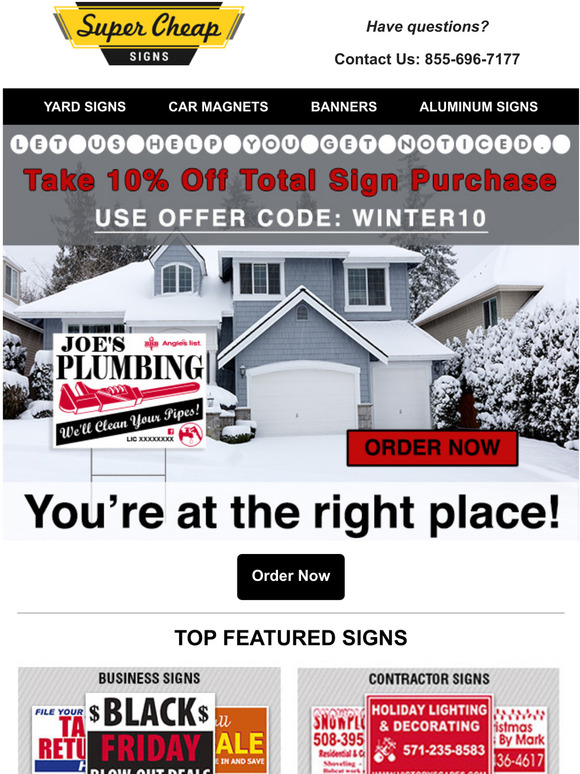 Super Cheap Signs (US): Valued Customer | 10% off signs! | Milled