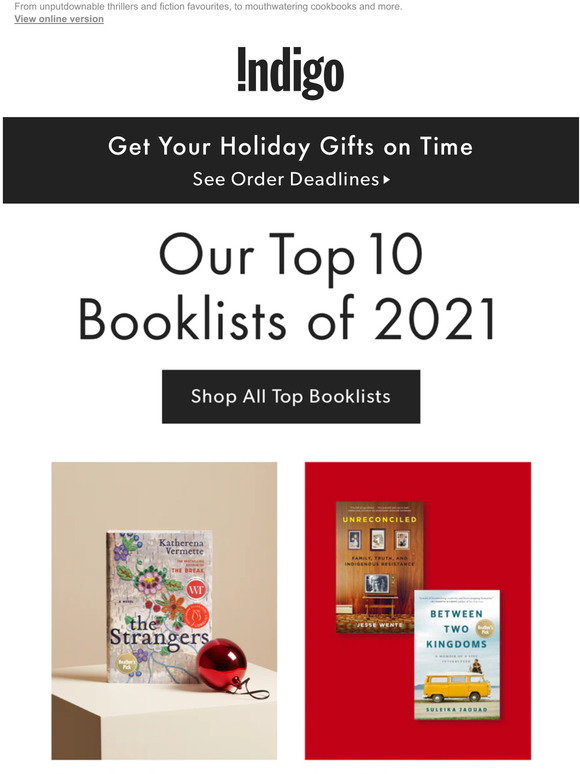 Indigo Books & Music CA: Our Top 10 Booklists Of 2021 Gift The Perfect ...