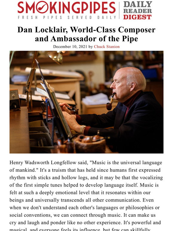Smokingpipes: Dan Locklair, World-Class Composer and Ambassador of the ...