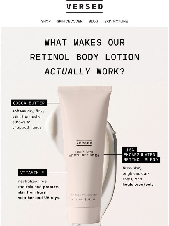 Versed: Category is: The benefits of our Retinol Body Lotion | Milled