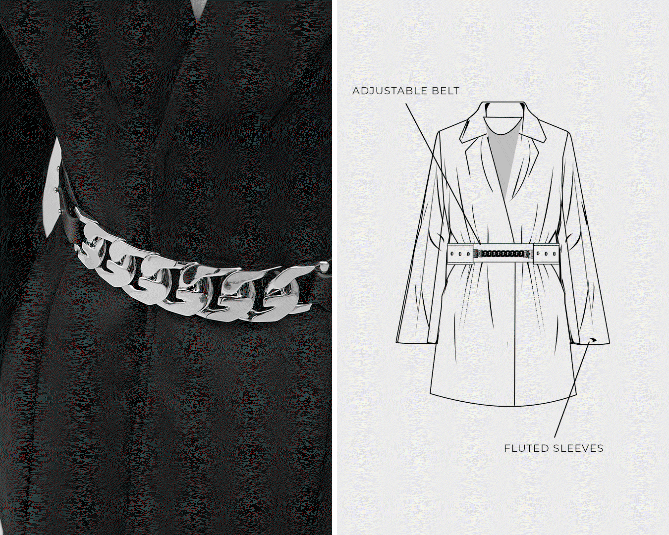 Manière De Voir: First Look: Chain Belted Blazer Dress | Milled