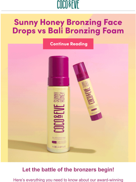 Coco & Eve: Bronzing Foam vs Face Drops | Milled