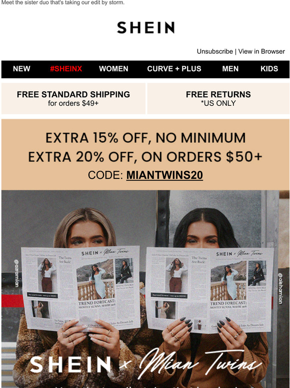 SHEIN: Introducing SHEIN X Mian Twins! | Milled