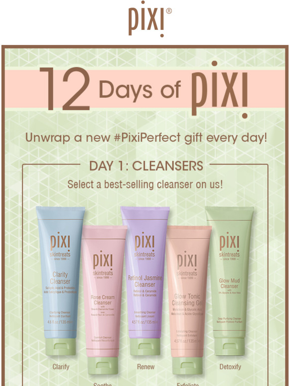 Pixi: 12 Days Of Pixi Is Here! On Day 1: Choose A Cleanser On Us | Milled
