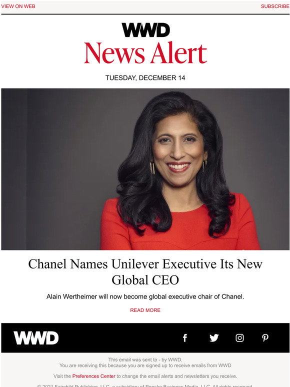 Women's Wear Daily: Chanel Names Unilever Executive Its New Global CEO ...