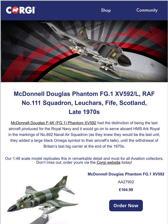Corgi: McDonnell Douglas Phantom has just landed | Milled