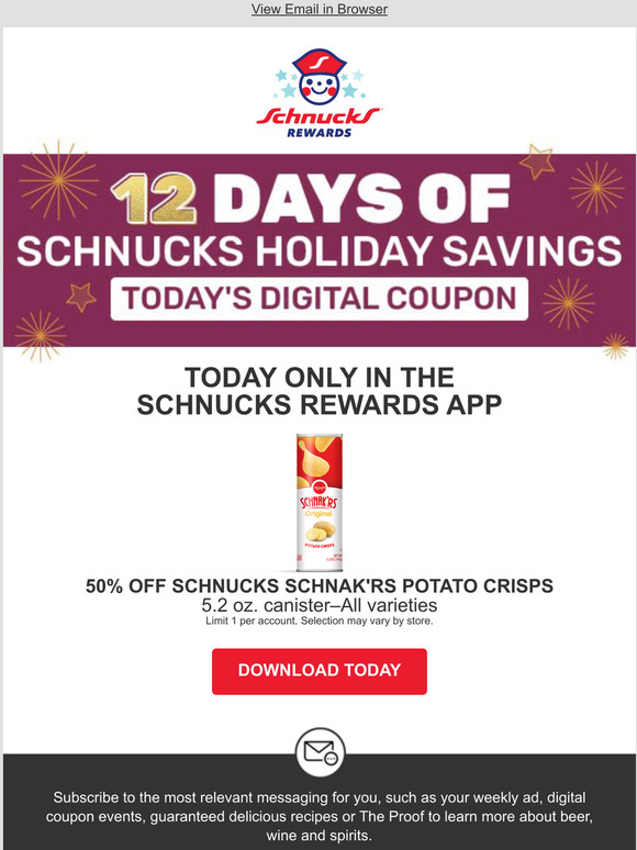 Schnucks: 50% off Schnucks Schnak'rs Potato Crisps | Milled