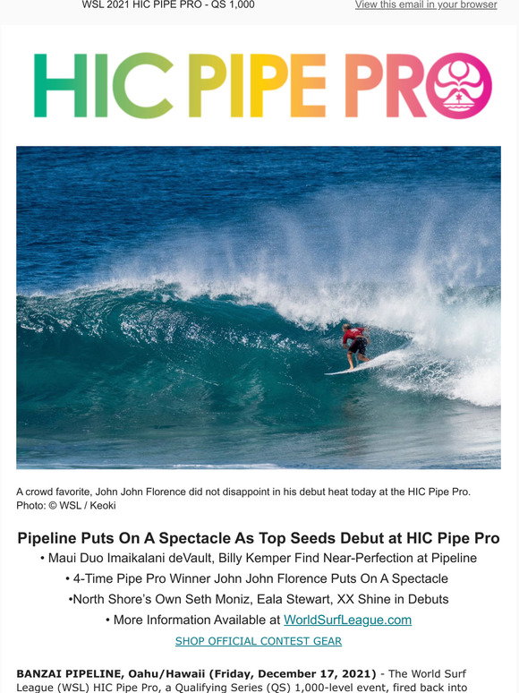 HIC Surf: Pipeline Puts On A Spectacle As Top Seeds Debut at HIC Pipe ...