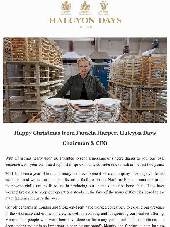 Halcyon Days: A Christmas Message from Pamela Harper, Chairman & CEO ...