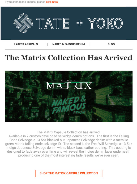 Tate + Yoko: The Matrix Capsule Collection Is Available Now | Milled