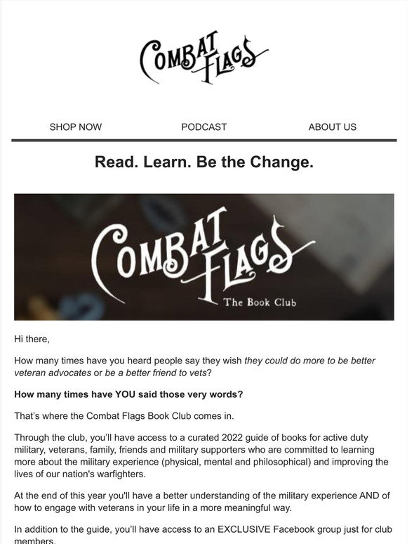Combat Flags: The Combat Flags Book Club | Milled