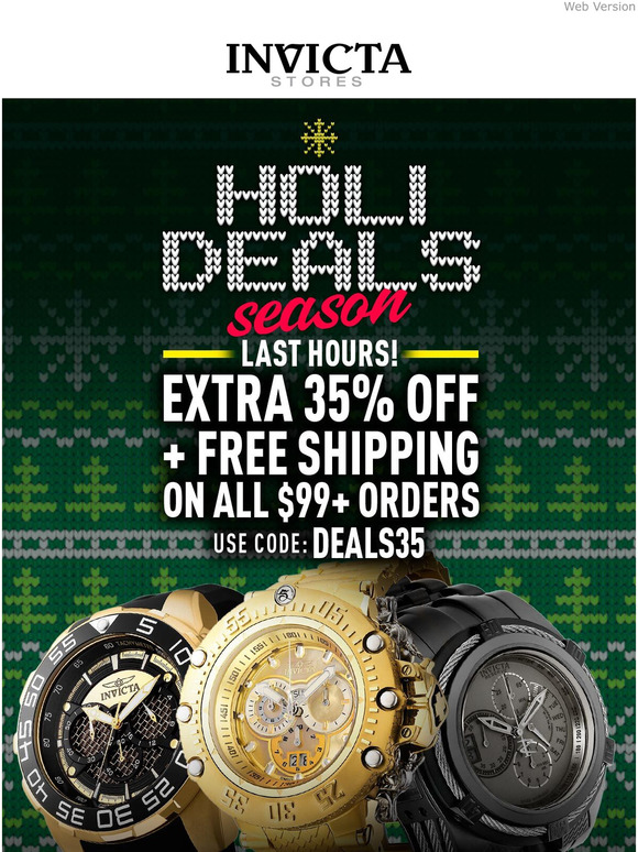 Invicta: Extra 30% OFF Final Hours! | Milled