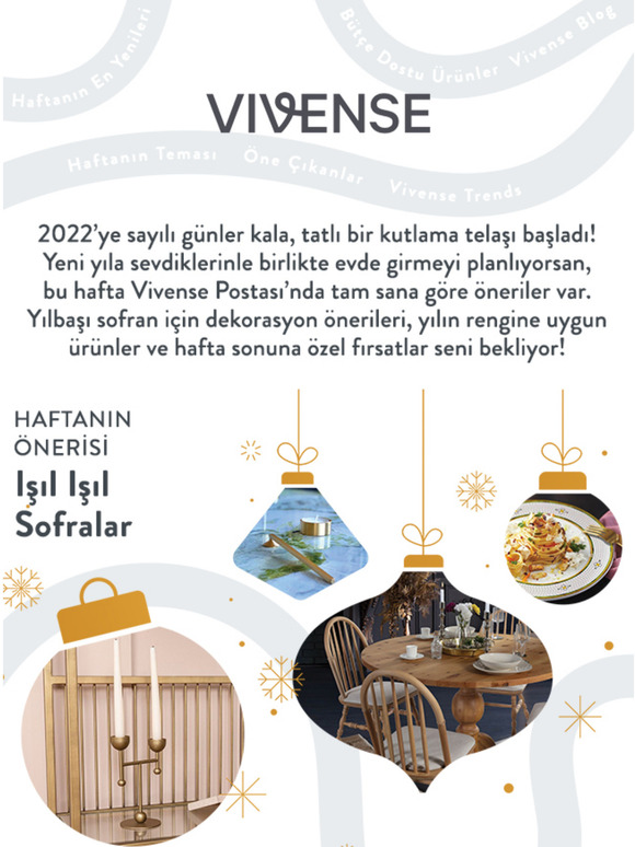 Vivense: Vivense Postas: k Bir Ylba Sofras in neriler ve Yln Rengiyle Uyumlu rnler | Milled