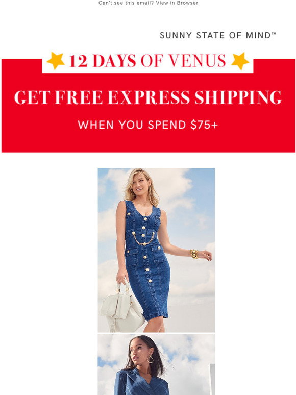 VENUS: Open for free express shipping on the items in your cart! | Milled