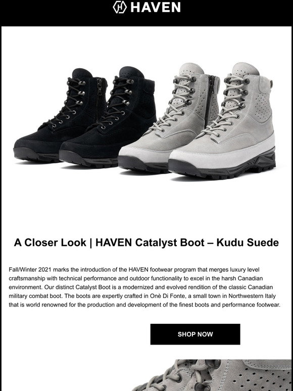 Haven: A Closer Look | HAVEN Catalyst Boot Kudu Suede | Milled