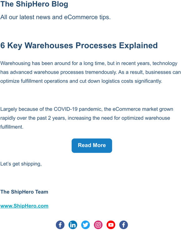 ShipHero: ShipHero Blog: 6 Key Warehouses Processes Explained | Milled