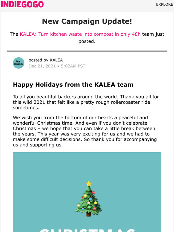 Indiegogo: Update #14 from KALEA: Turn kitchen waste into compost in ...