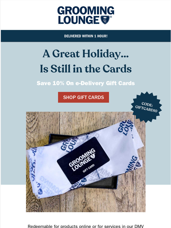 Grooming Lounge: Save 10% On Lightning-Fast Gift Cards | Milled