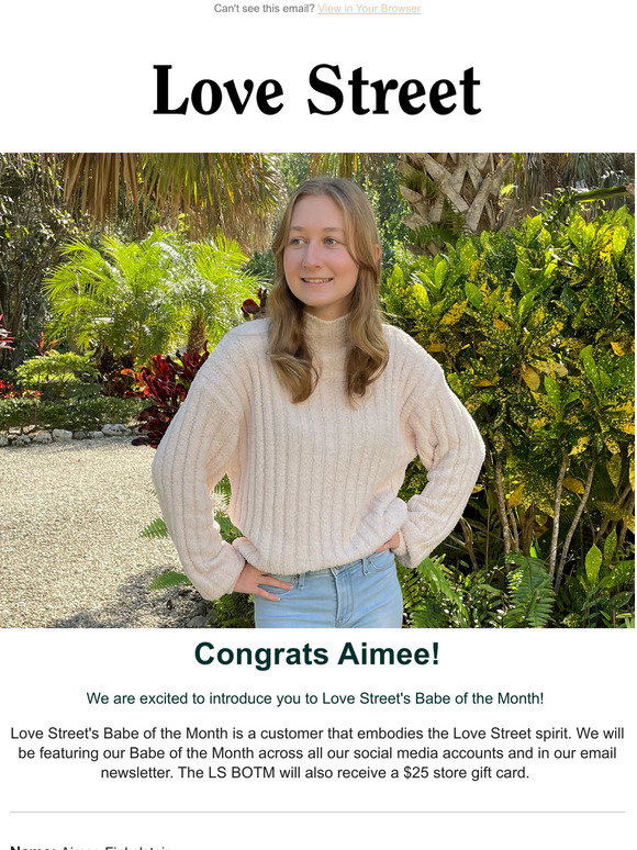 Love Street: Say hello to Aimee, our Love Street Babe of the Month ...