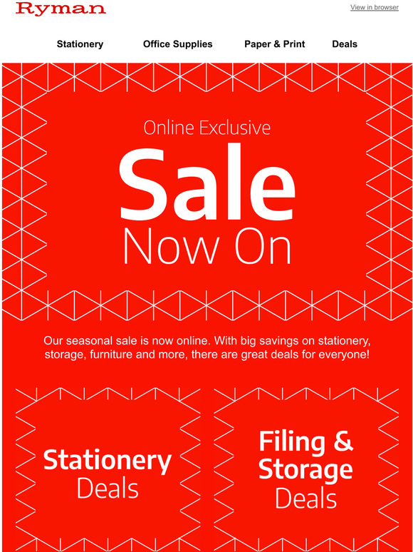 Ryman: Online Exclusive | Sale Now On | Milled