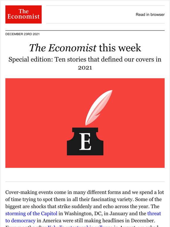 The Economist: Ten stories that defined our covers in 2021 | Milled