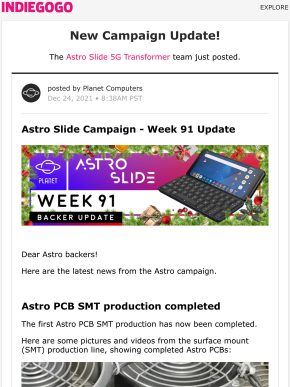 Indiegogo: Update #47 from Astro Slide 5G Transformer | Milled
