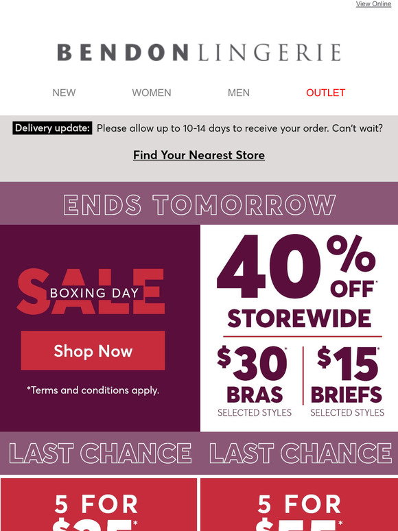 Bendon Lingerie: Last Chance for $30 Bras & $15 Briefs... | Milled