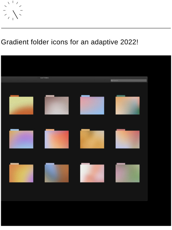 Sarita Walsh: New 2022 custom gradient folder icons | Milled