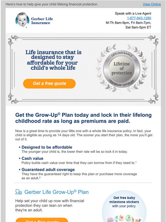 Gerber Life Insurance: You are eligibile to apply for the Grow-Up Plan ...