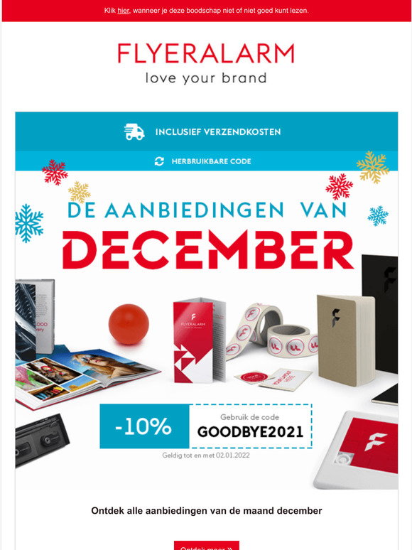 FLYERALARM: Goodbye2021: het jaar loopt ten einde maar de aanbiedingen ...