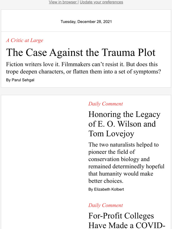 The New Yorker: The Case Against the Trauma Plot | Milled