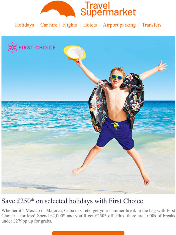 TravelSupermarket: Take 250 off selected summer holidays with First ...