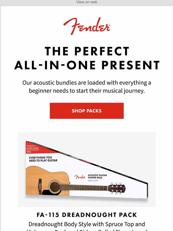 Fender: Acoustic Packs | The Perfect All-in-One Present | Milled