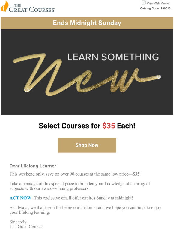 The Great Courses: Start the Year - Learn Something New: Courses $35 ...