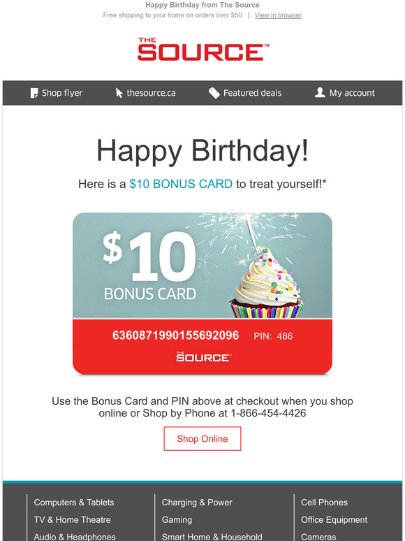 The Source: Celebrate your birthday with a special offer from The ...