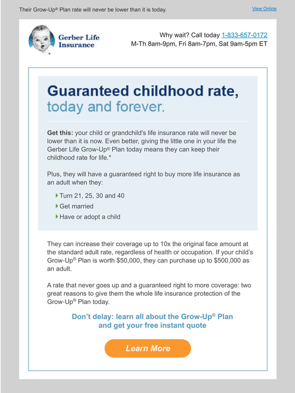 Gerber Life: Gerber Life promise: a rate that never goes up | Milled