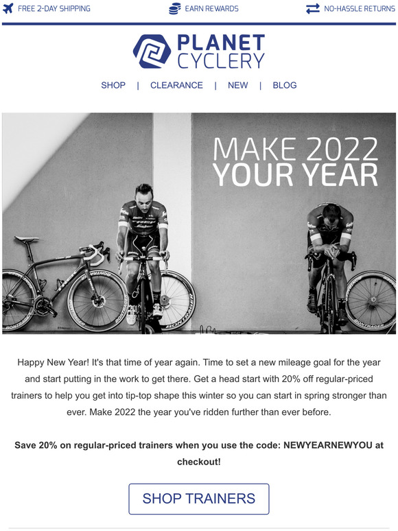Planet Cyclery: Get A Head Start On 2022 With 20% Off Trainers! | Milled