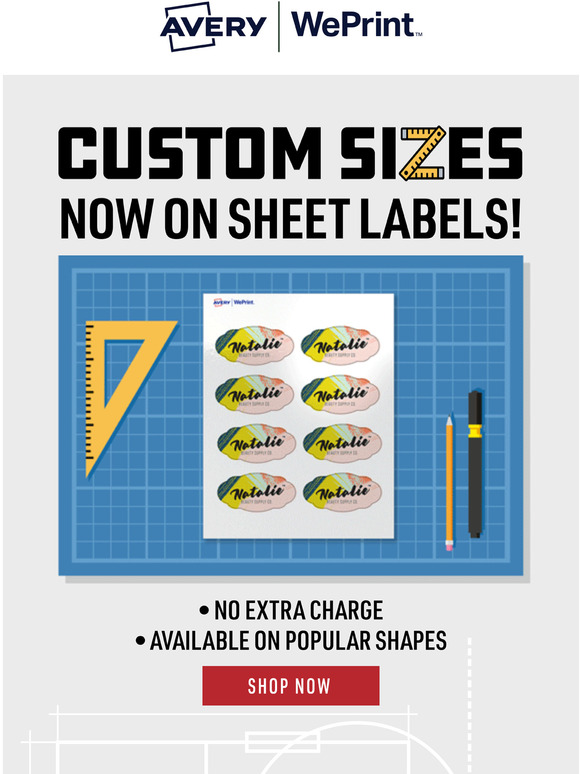 Avery: Custom Sizes Now on Sheet Labels! | Milled