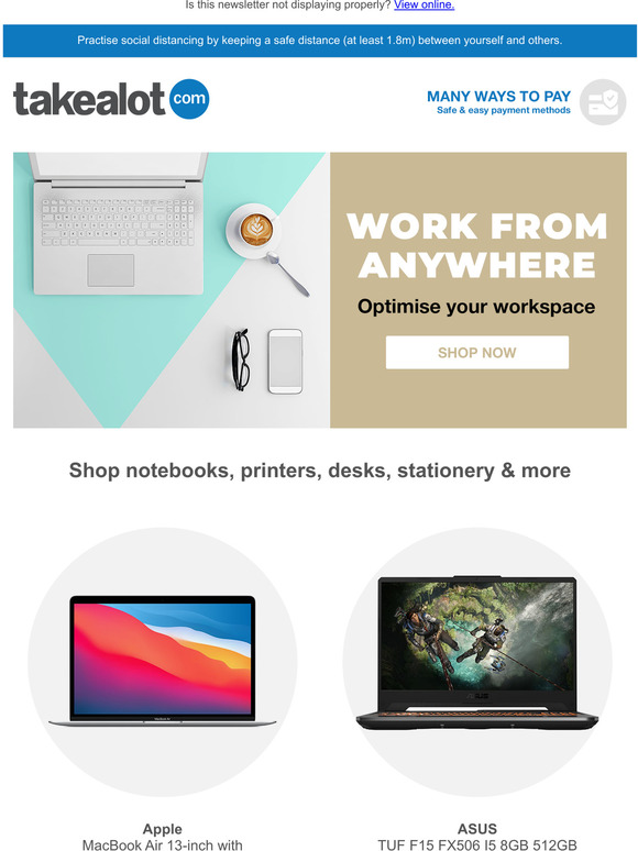 Takealot: Work from anywhere with these workspace essentials! | Milled